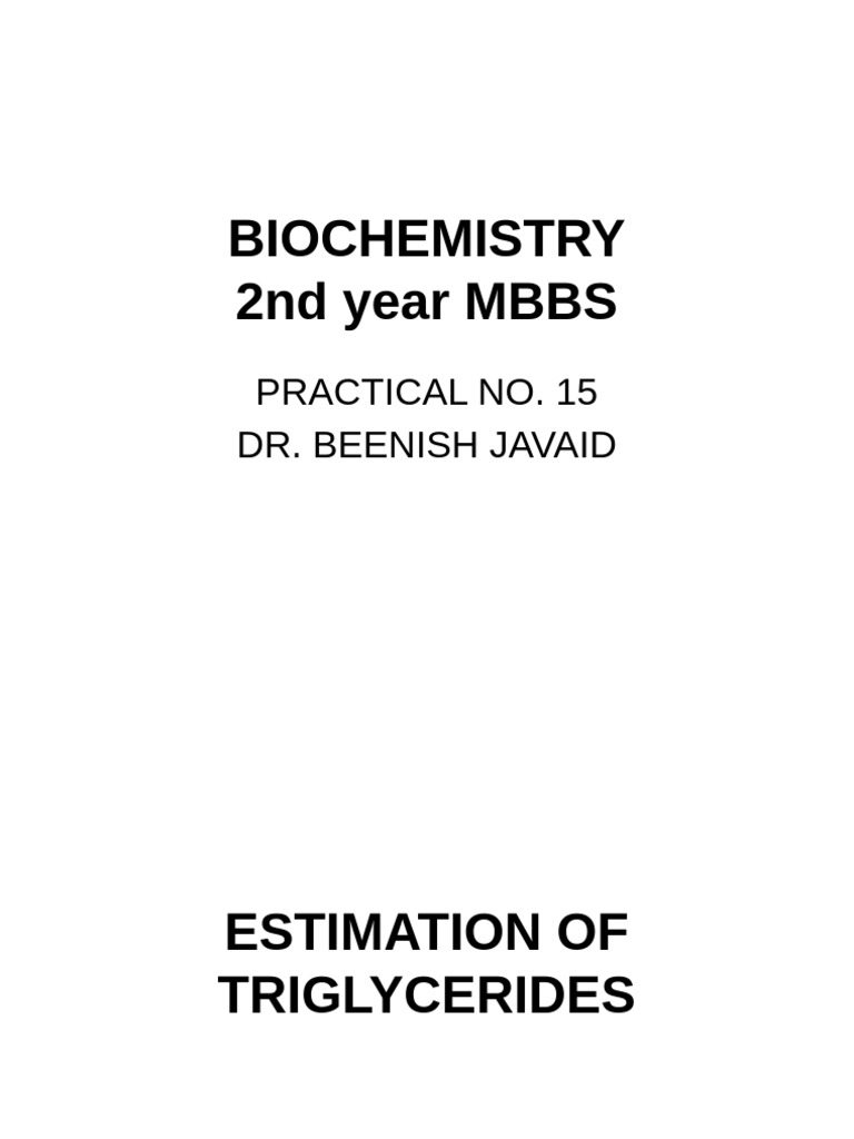Triglycerides Estimation | PDF