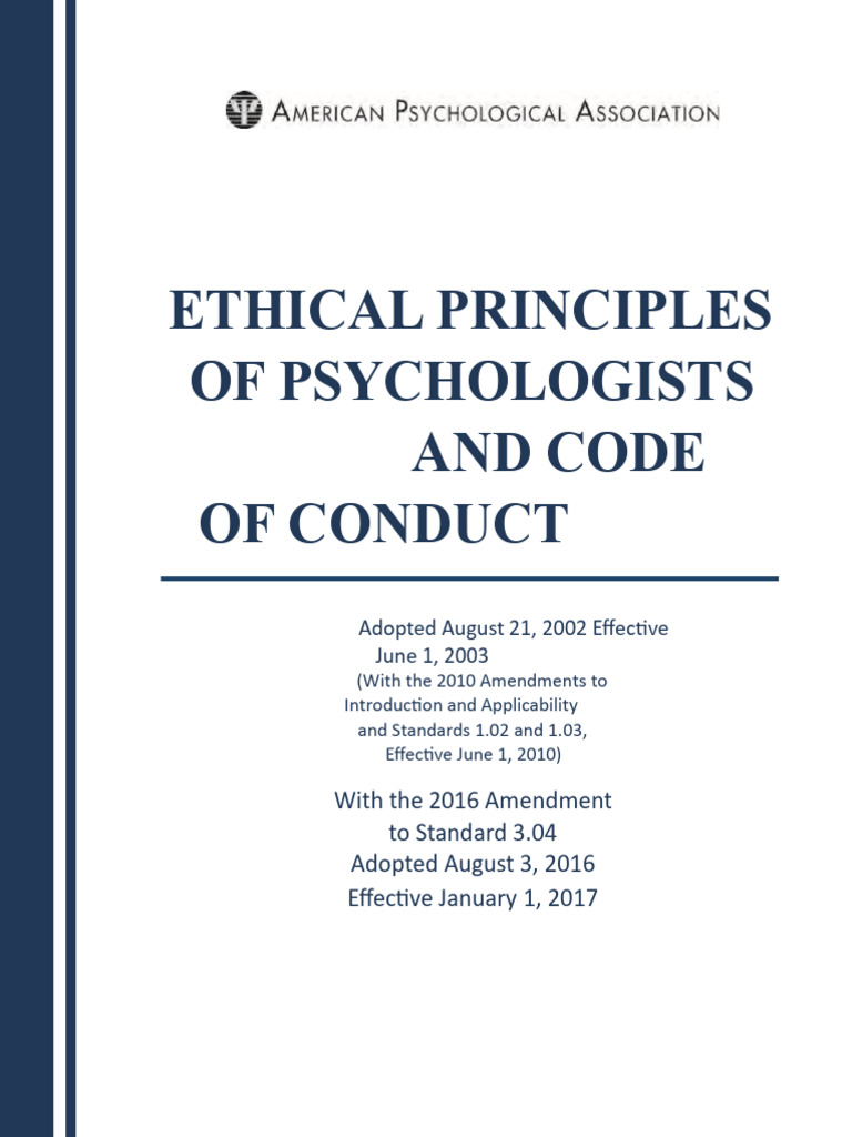 APA Ethics-Code-2017 | PDF | American Psychological Association ...
