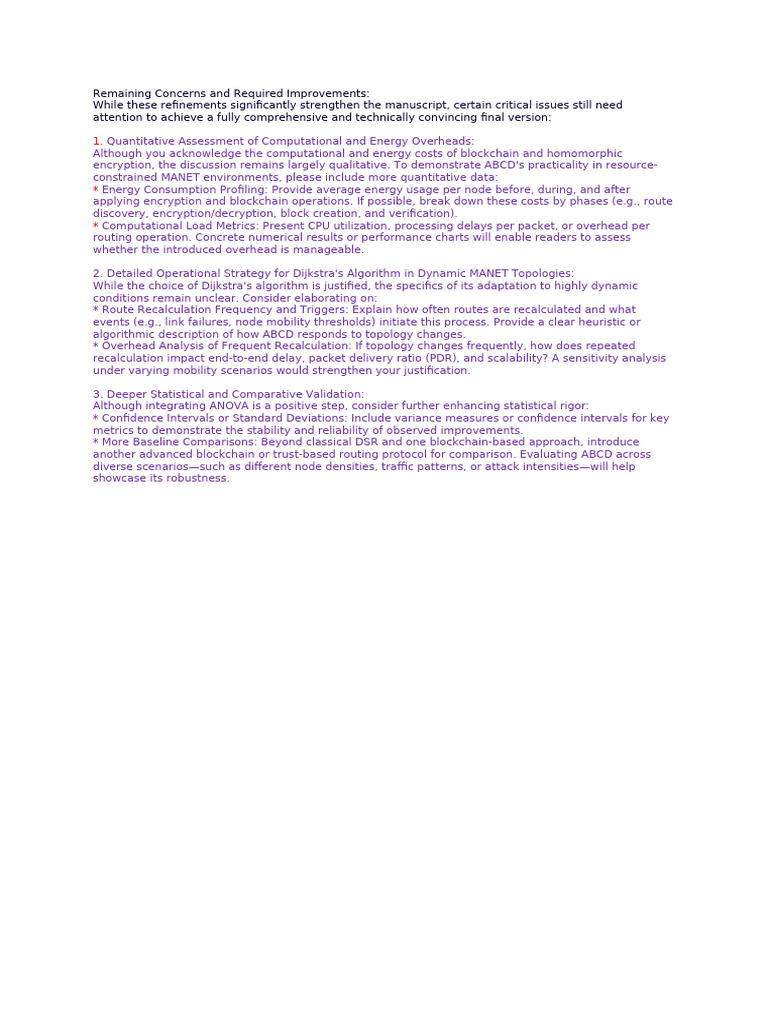 Remaining Concerns and Required Improvements | PDF | Wireless Ad Hoc ...