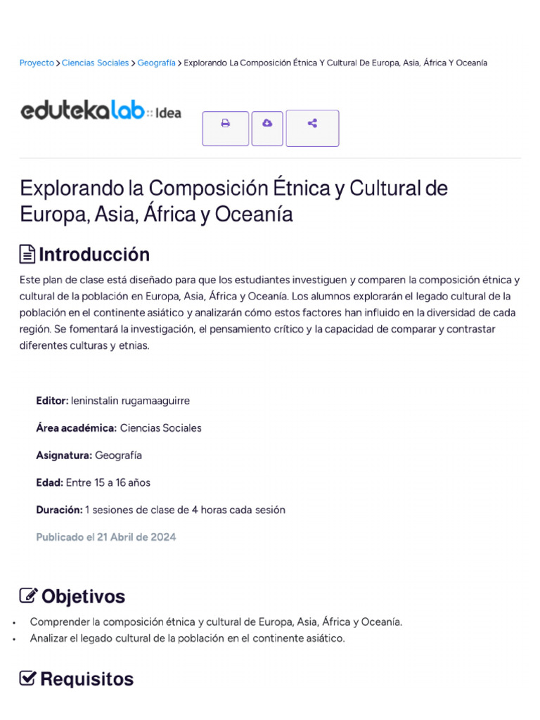 Explorando La Composición Étnica Y Cultural de Europa, Asia, África Y Oceanía | PDF