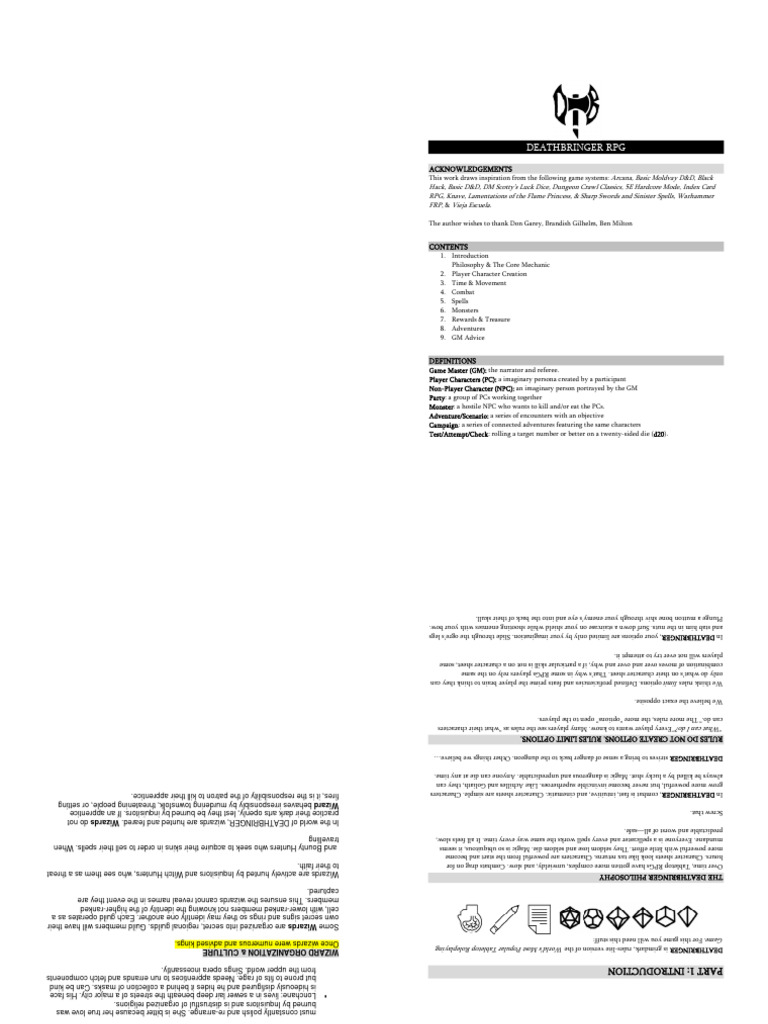 DEATHBRINGER | PDF | Dungeons & Dragons | Role Playing Games