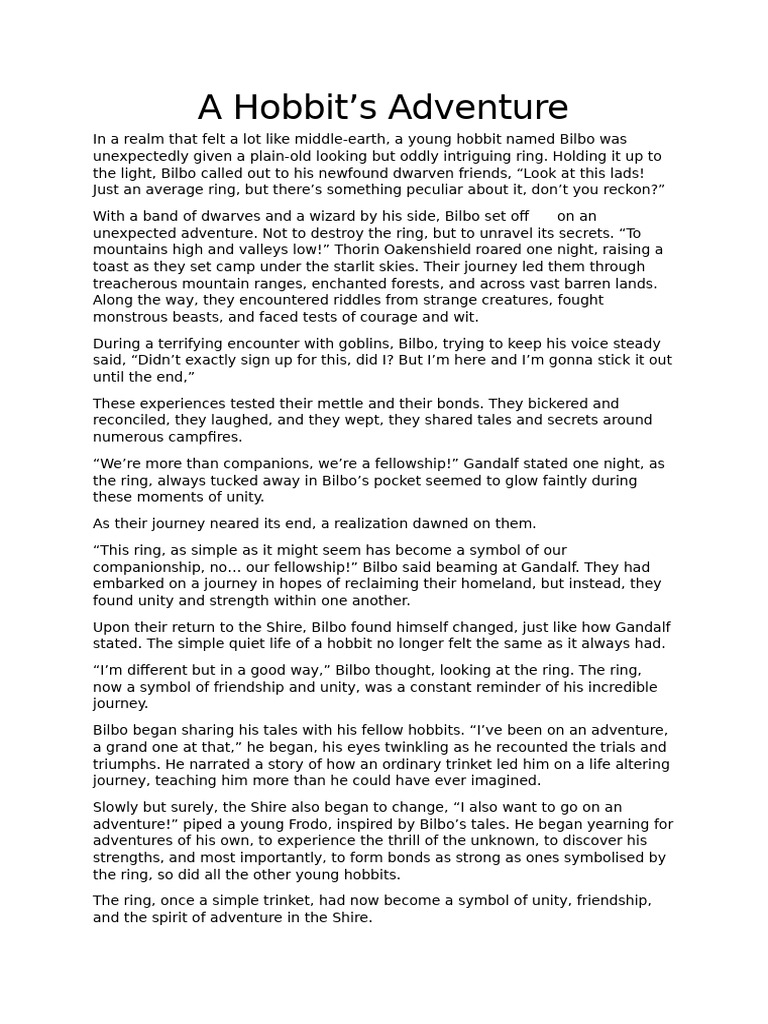 A Hobbit's Adventure | PDF | Bilbo Baggins | Hobbit