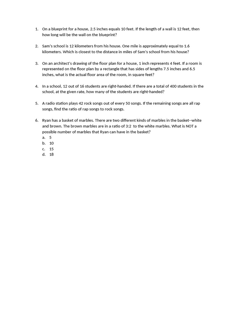 Worksheet - Ratio and Proportion | PDF