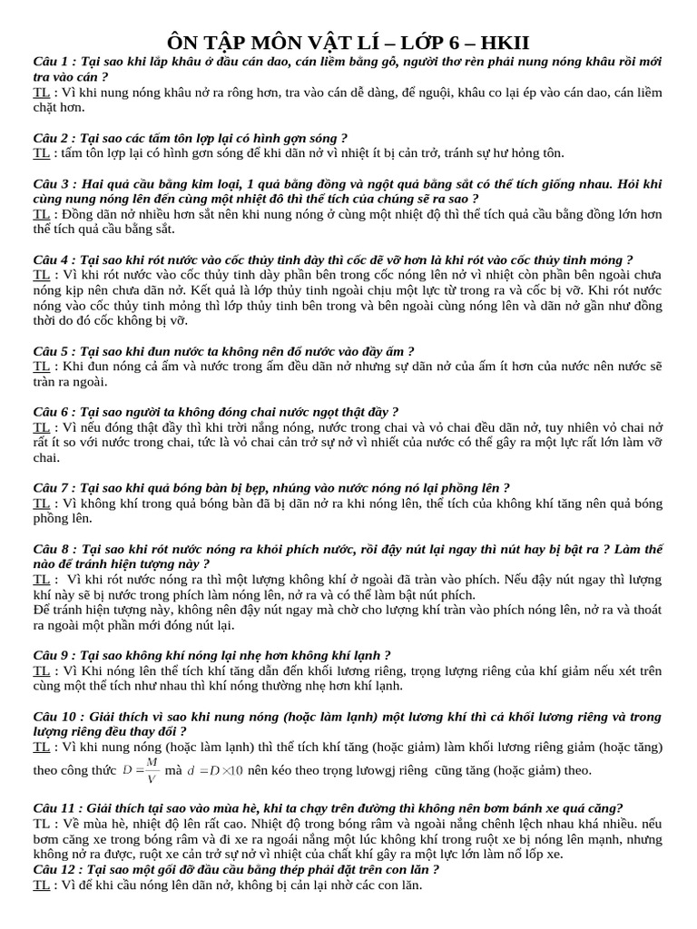 Bai Tap Giai Thich 6 hk2 | PDF