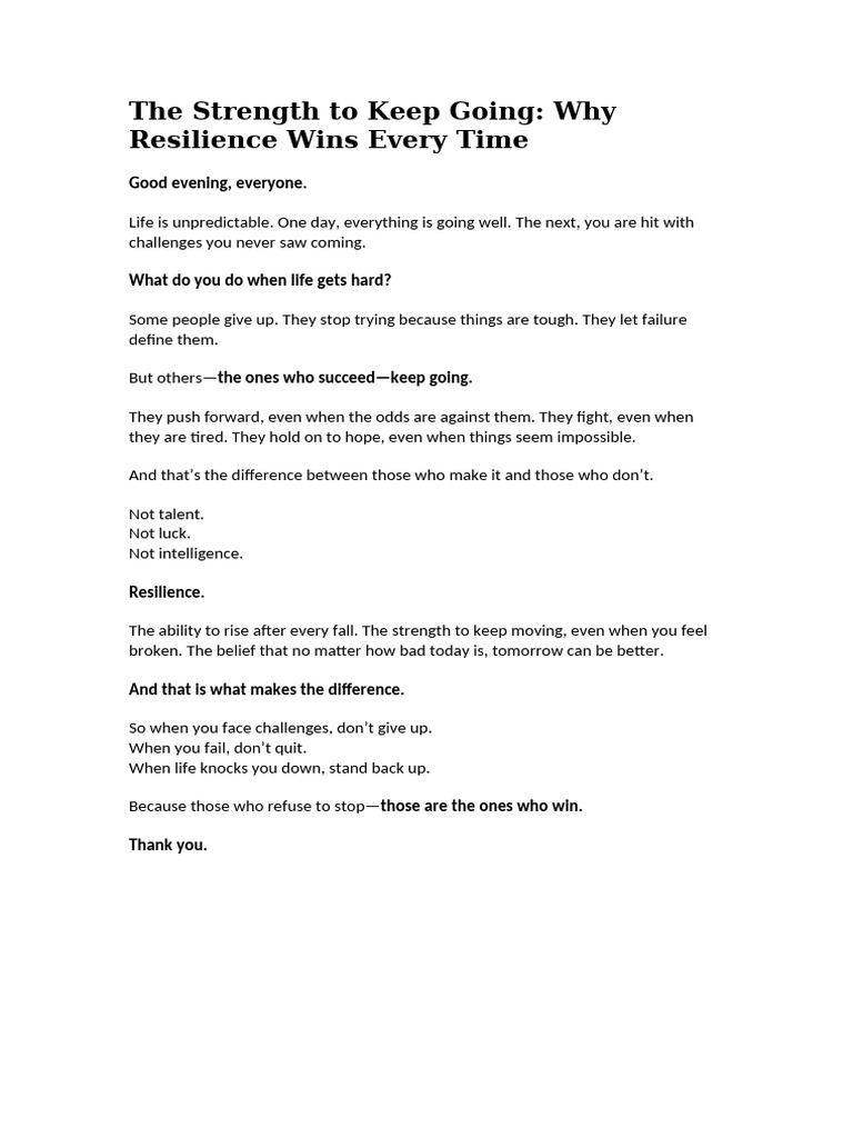 The Strength To Keep Going | PDF