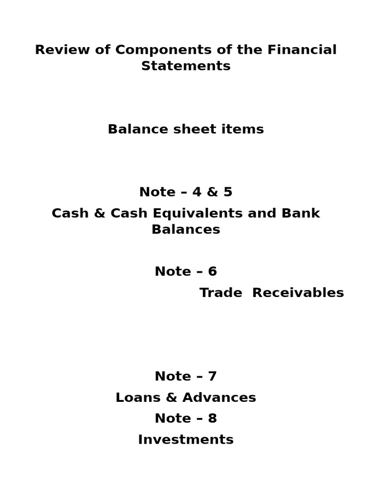 Part-F Review of Components of The Financial Statements - JMFARC | PDF ...