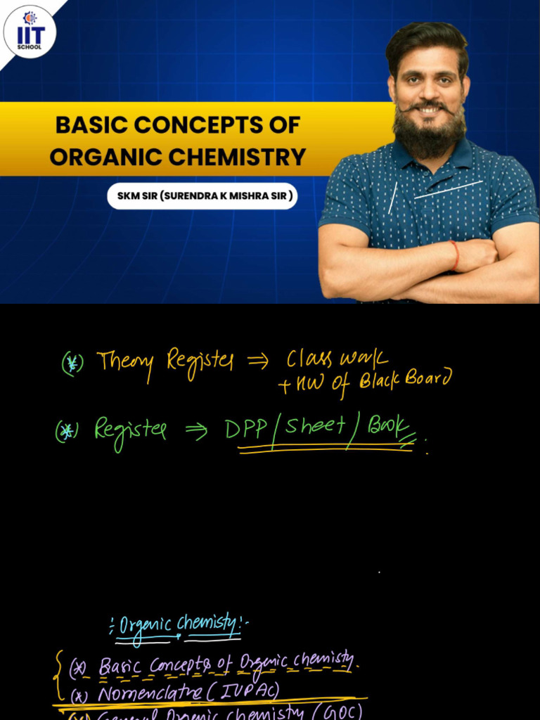 Basic Concepts of Organic Chemistry - L-01 (Class Notes - Introduction ...
