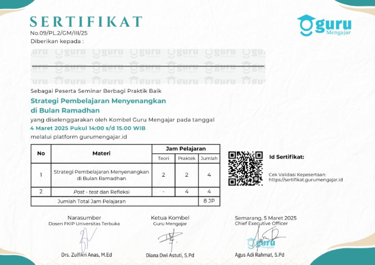 Sertifikat Sapiah 3 | PDF