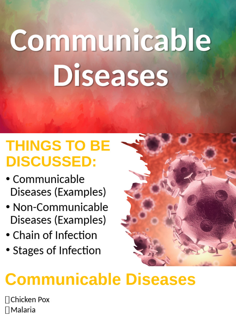 Communicable Diseases (Stages-Chain of Infection) | PDF