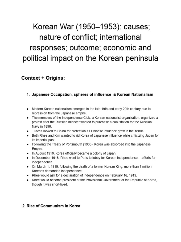 Paper 3 Korean War Conflicts in Asia | PDF | Empire Of Japan | South Korea