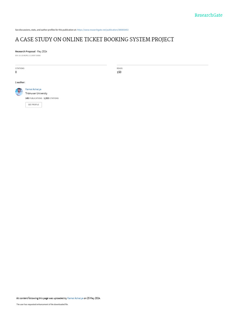 A Case Study On Online Ticket Booking System Project | PDF | Websites ...