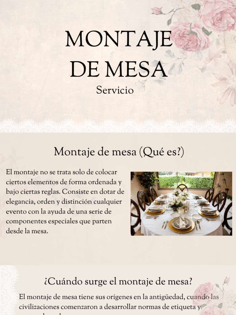 Guía Completa sobre Montaje de Mesa | PDF | Cuchillería | Cuchara