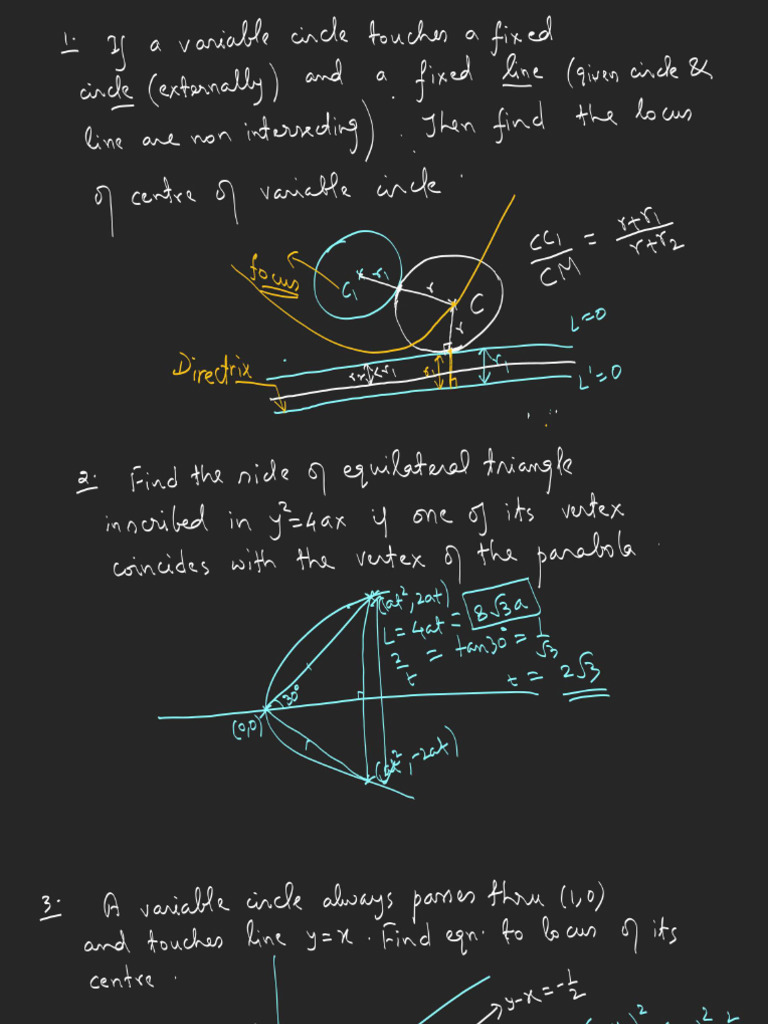 Parabola - L-04 (Class Notes) | PDF