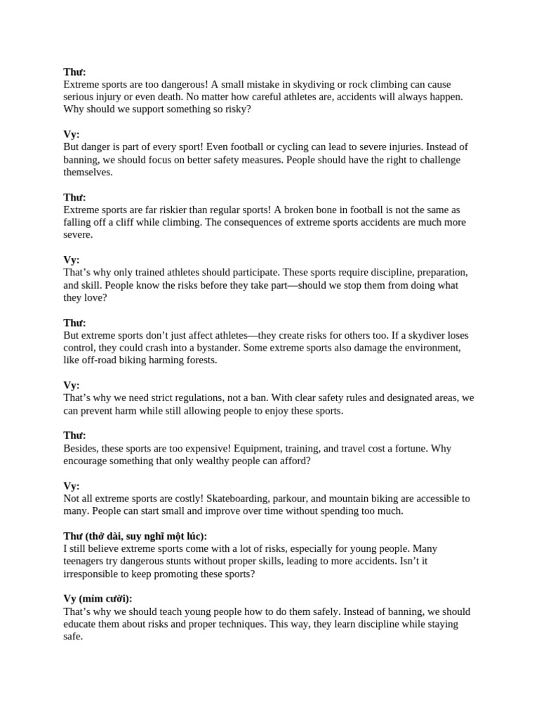 Arguments Against Extreme Sports | PDF