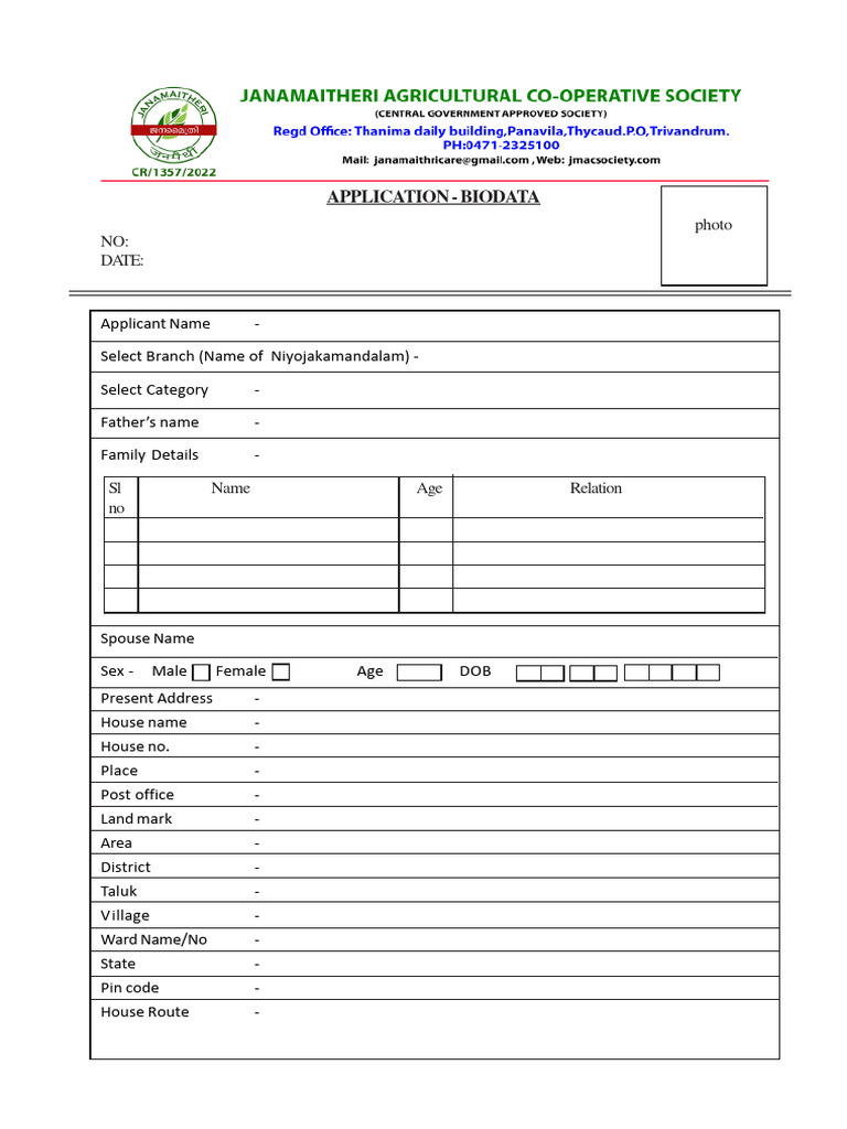 Bank Application Form | PDF