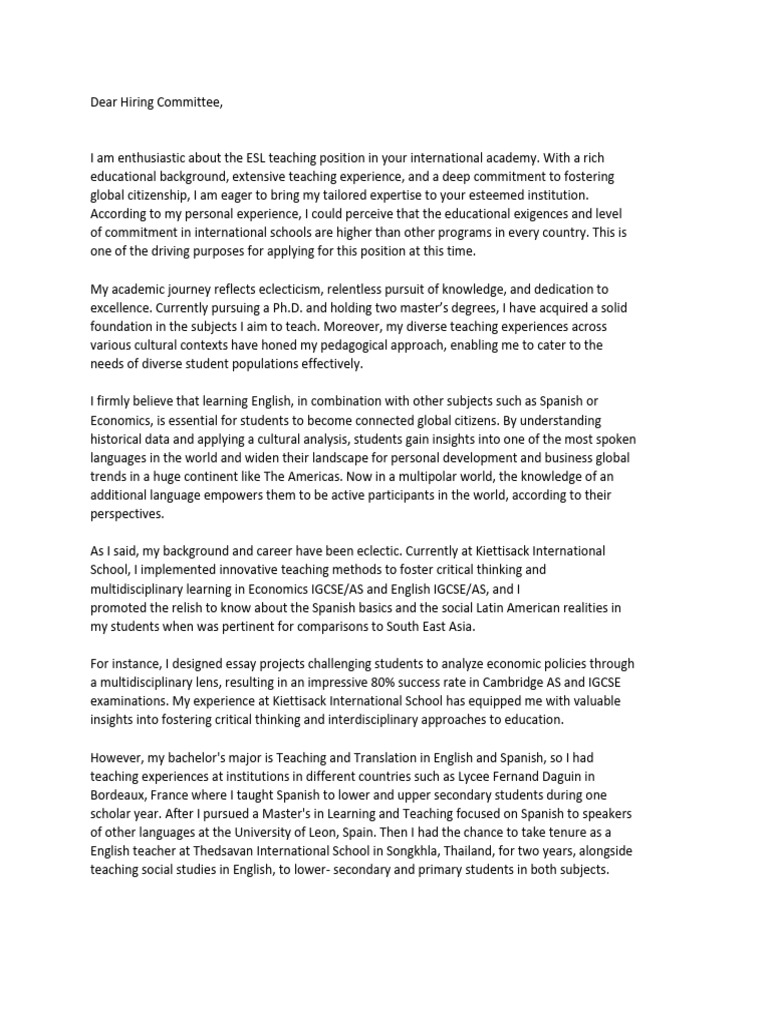 Cover letter CPS CAMBODIA Jaime Calderon 0624 | PDF | Liberal Arts ...