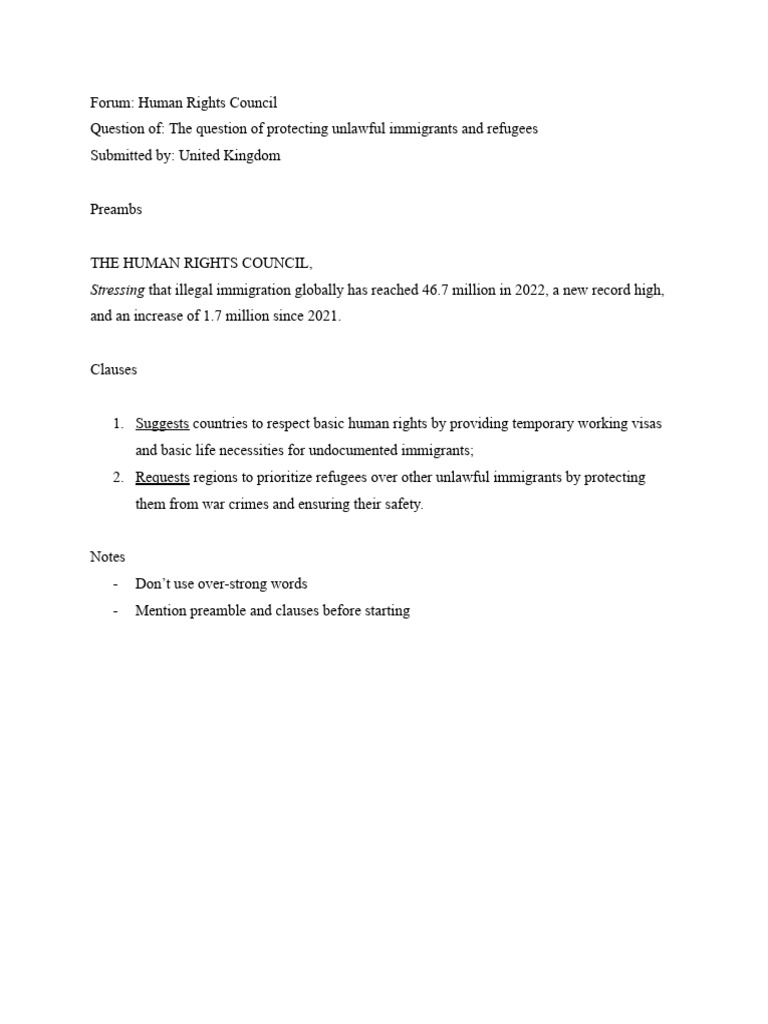 Mun Resolution Activity - 240914 | PDF