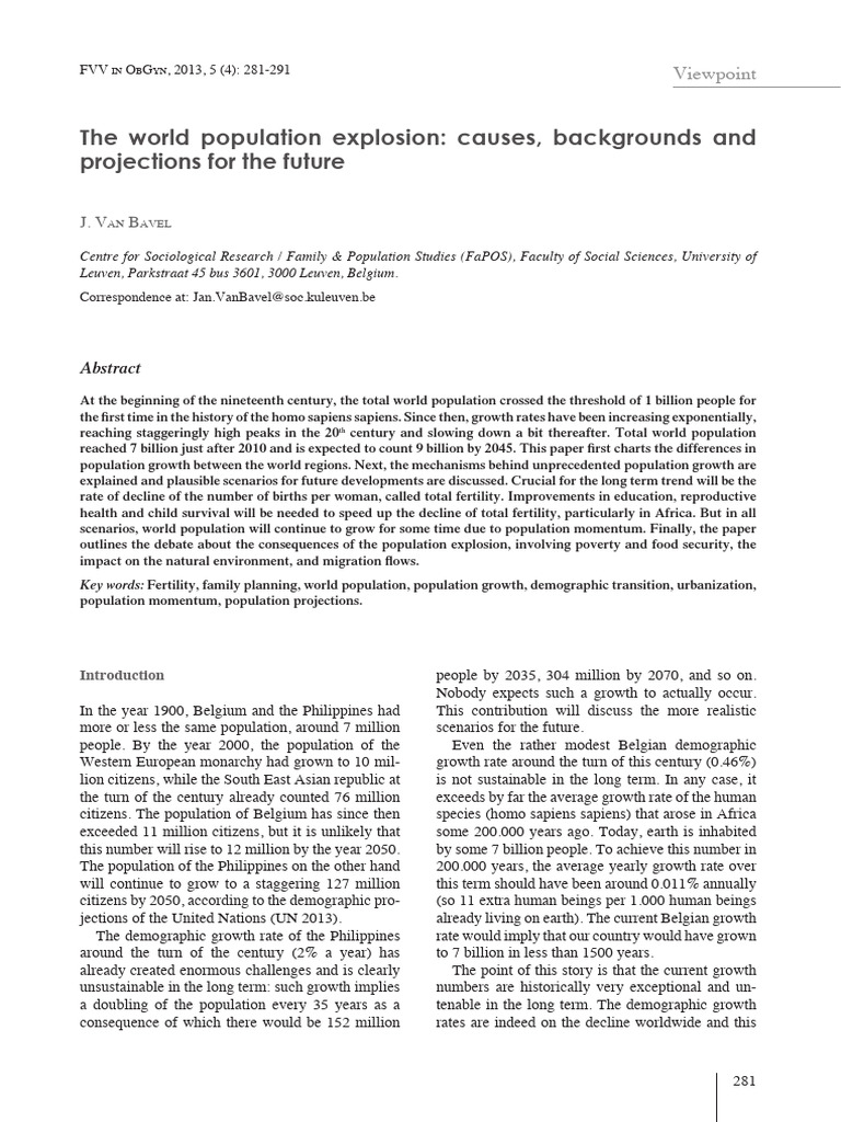 The World Population Explosion Causes Backgrounds | PDF | Total ...