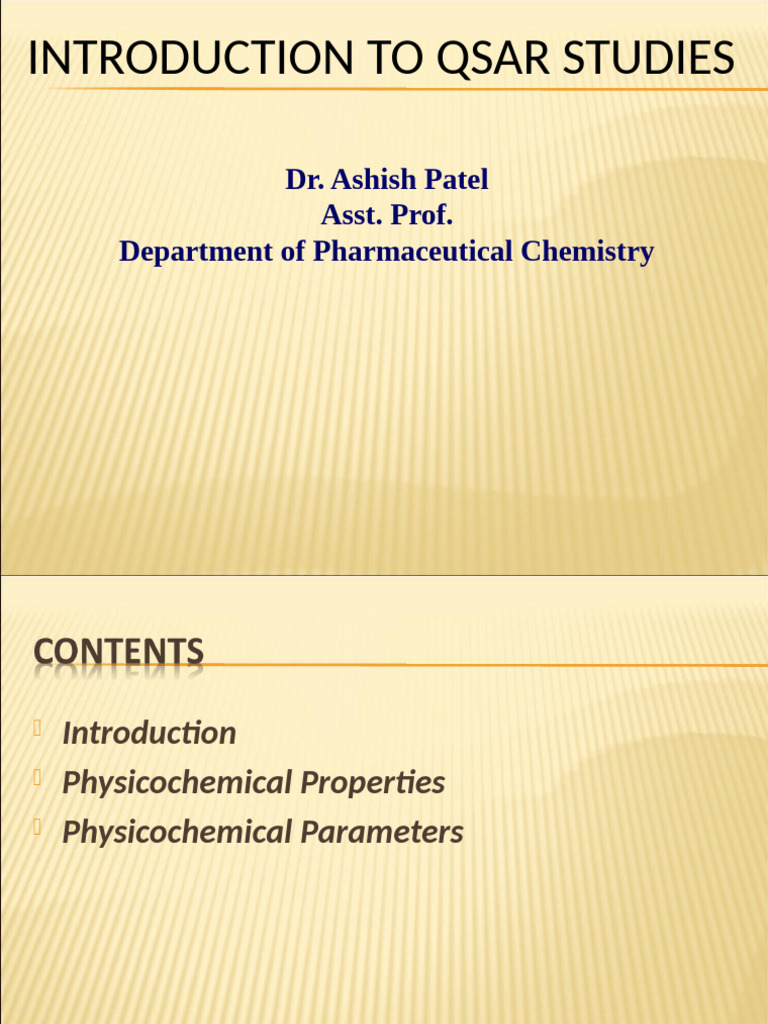 2D QSAR and Hansch Analysis | PDF | Quantitative Structure–Activity ...