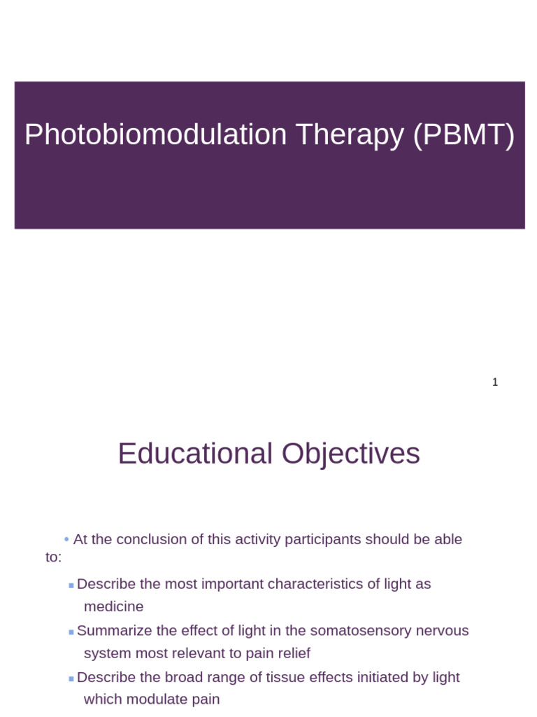 Clinical Applications of PBMT | PDF | Light | Nervous System