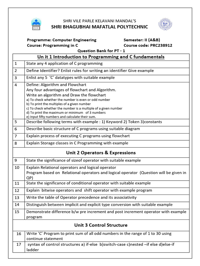 C Programming Questions for Beginners | PDF | Control Flow | Computing