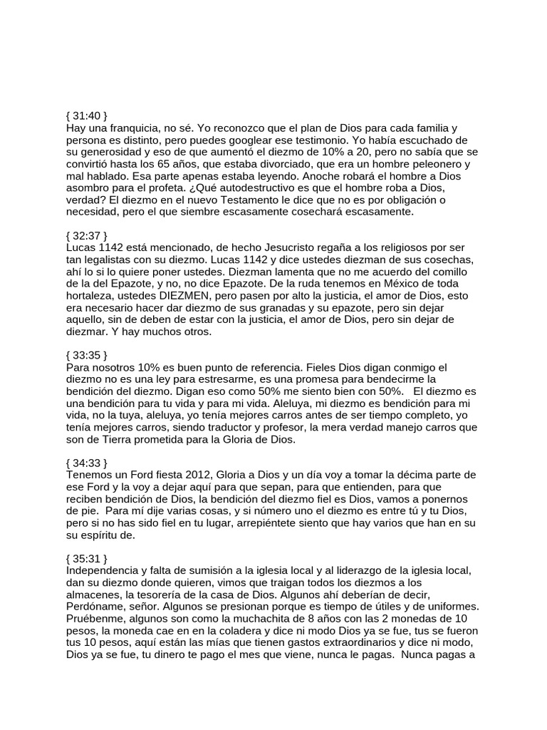 La Bendición del Diezmo en la Fe | PDF | Diezmo
