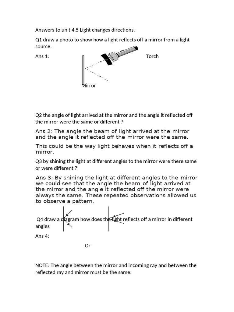 Light Reflection Patterns Explained | PDF