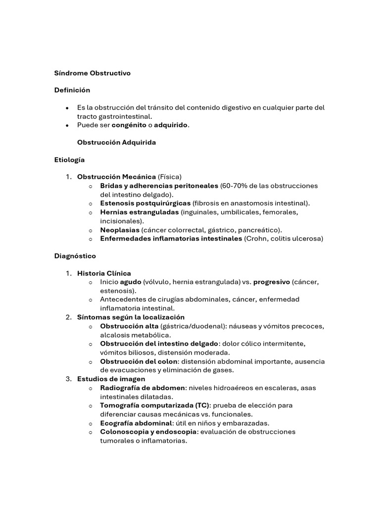 Síndrome Obstructivo | PDF | Enfermedades y trastornos humanos | Gastroenterología