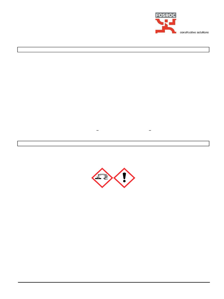 Fosroc Construction Grout Safety Data Sheet | PDF | Toxicity | Personal ...