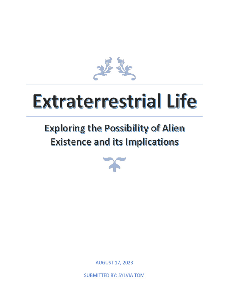 Exploring Extraterrestrial Life's Impact | PDF | Extraterrestrial Life ...