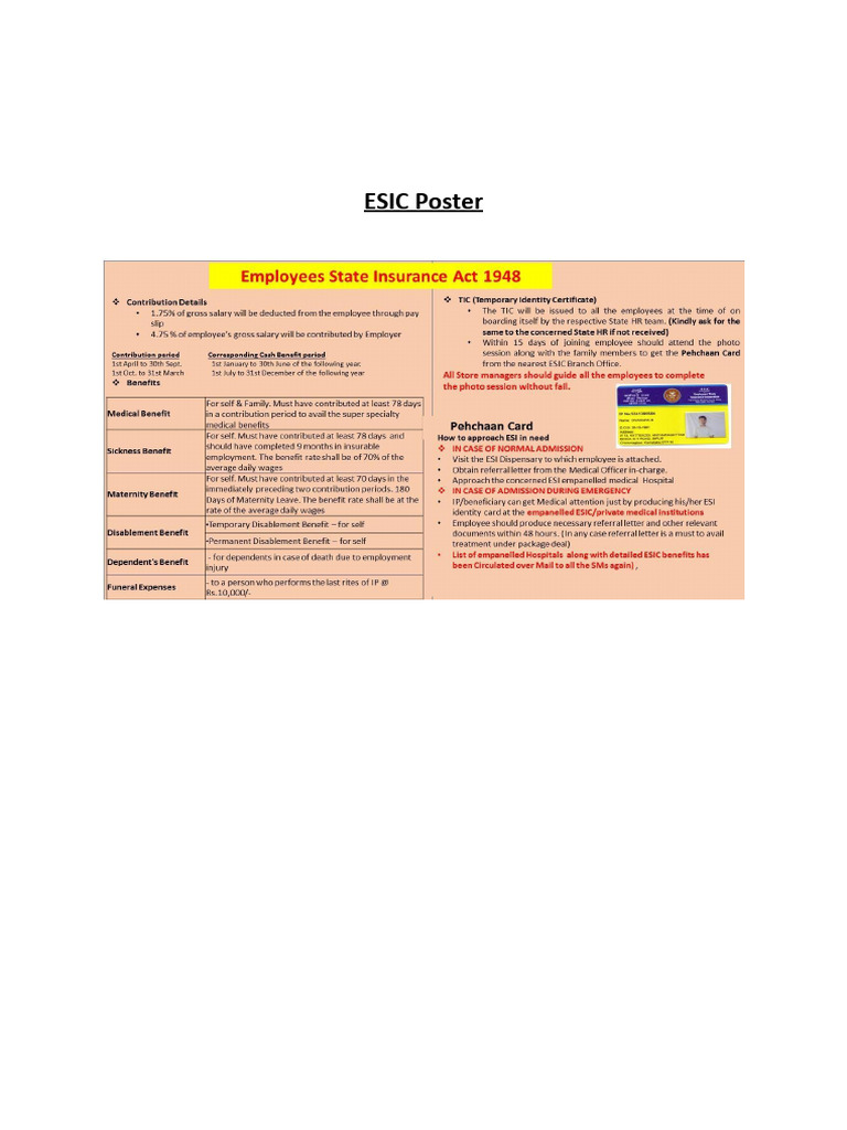 ESIC & POSH Poster | PDF