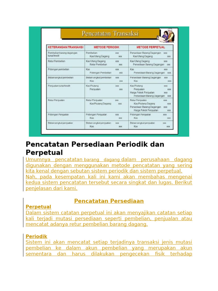 Perbandingan Sistem Persediaan Perpetual dan Periodik | PDF