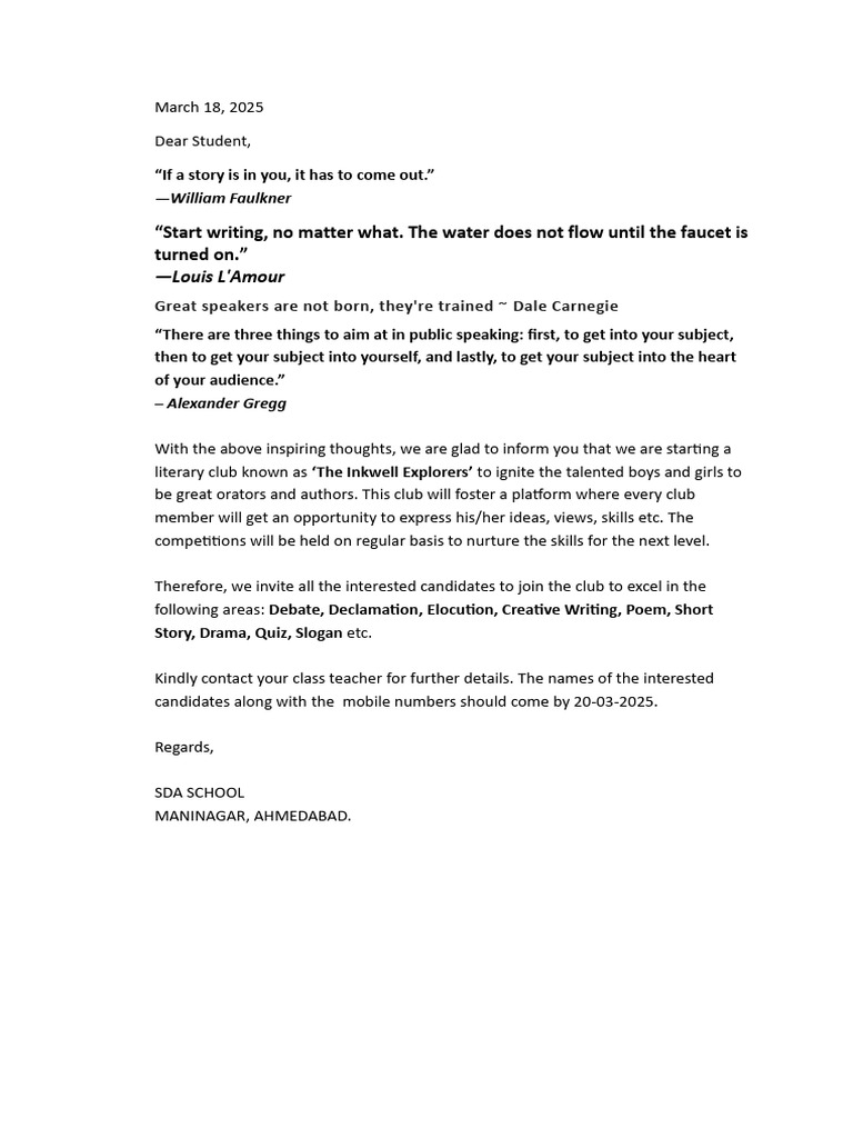 Literary Club | PDF