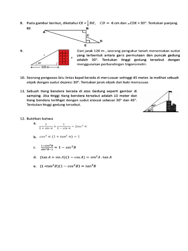 Soal Latihan Trigonometri Petra Kelas X 2025 | PDF