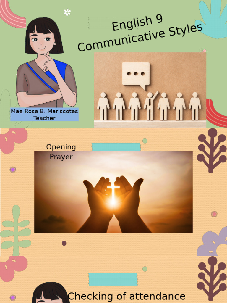 COMMUNICATIVE STYLE - COT 1.lesson 3 | PDF | Verb | Semantics