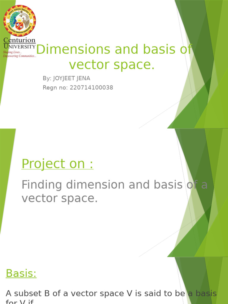 Basis and Dimension of Vector Spaces | PDF