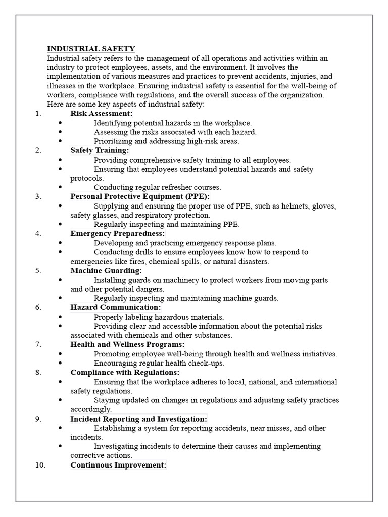 Industrial Safety | PDF | Occupational Safety And Health | Personal ...