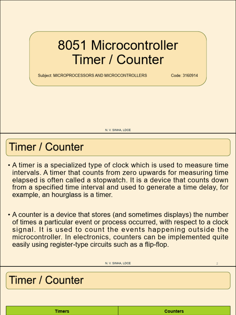 8051 Microcontroller Timer/Counter Notes by NK Sinha | PDF | Integrated ...