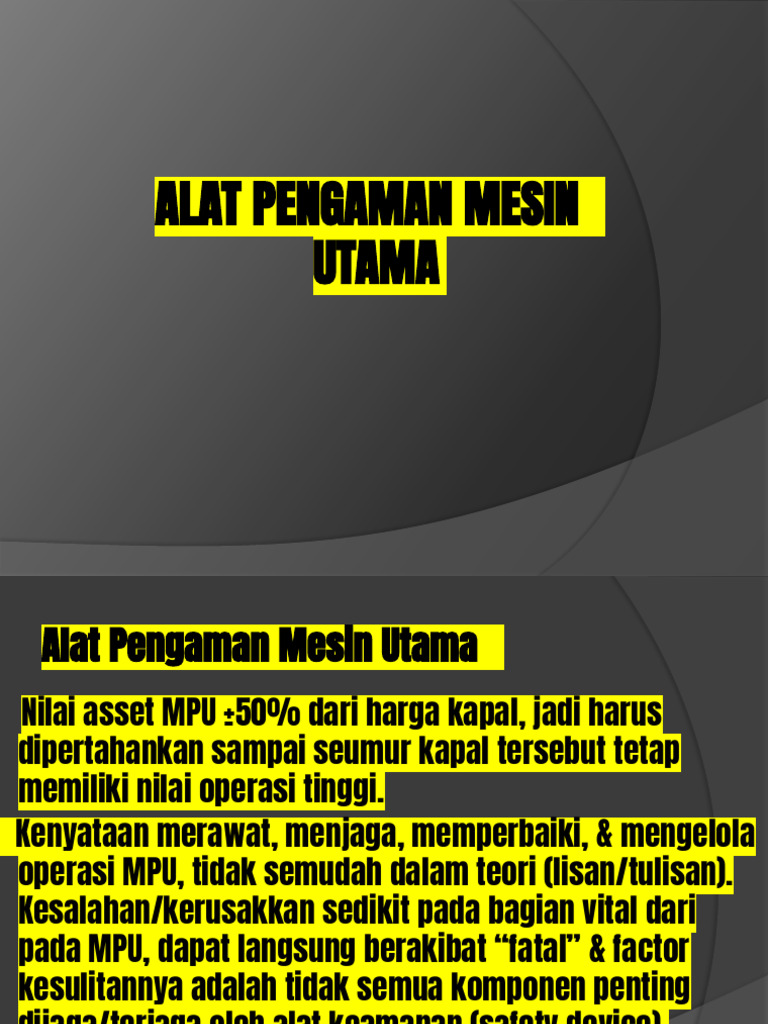 Alat Pengaman Mesin Utama dan Fungsinya | PDF