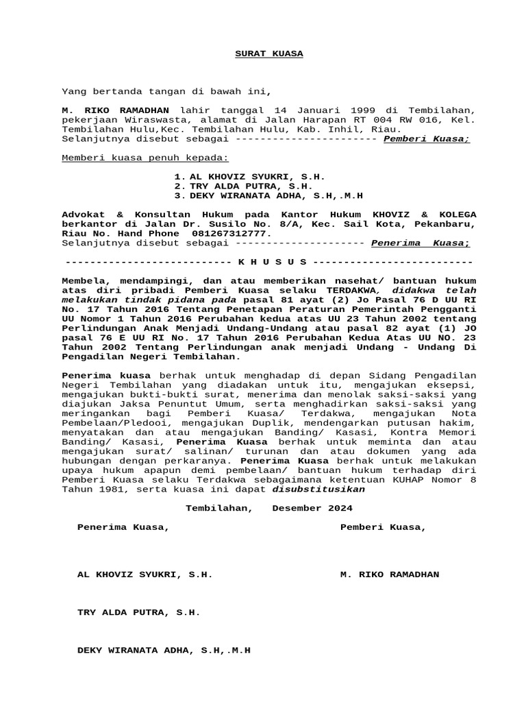 SKK M.RIKO RAMADHAN PN TEMBILAHAN | PDF