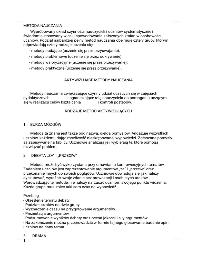 5718 Aktywizujace Metody Nauczania | PDF