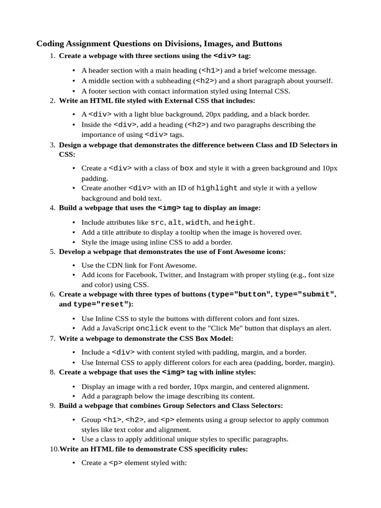 CodingQuesions(AssignmentQuestions)-1 | PDF | Computing | Internet