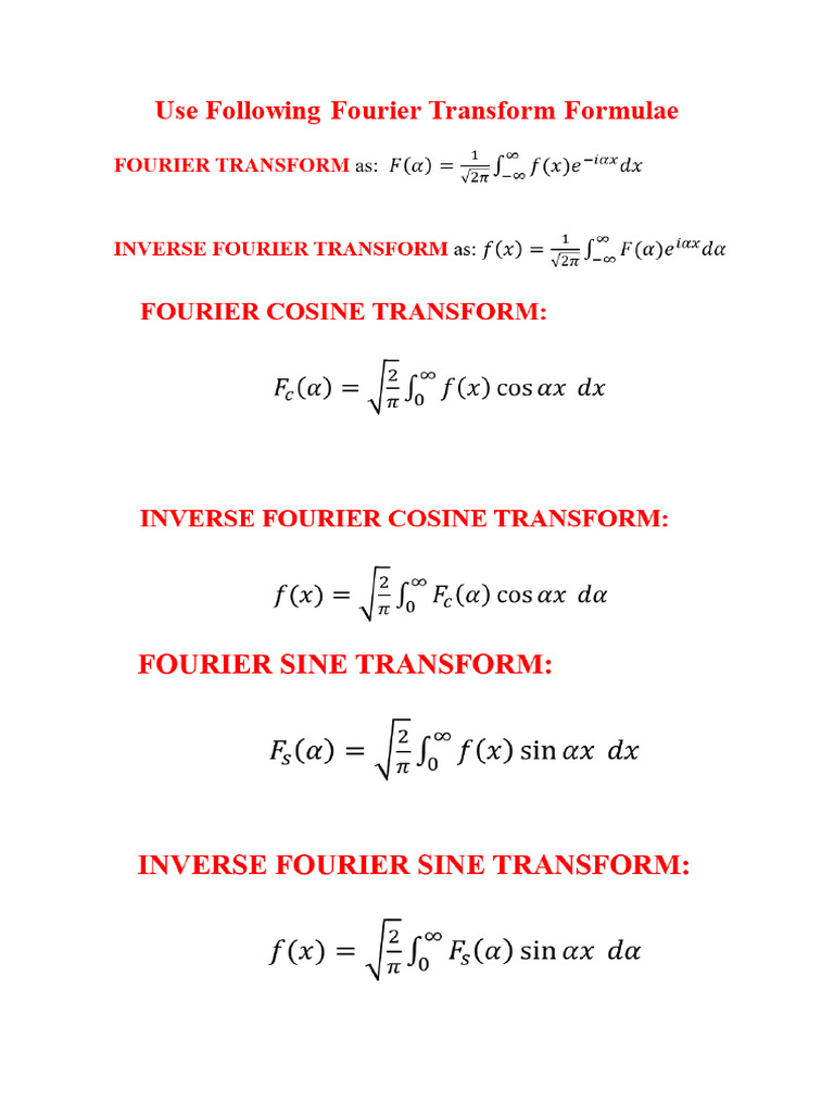 Fourier Transforms Practice | PDF