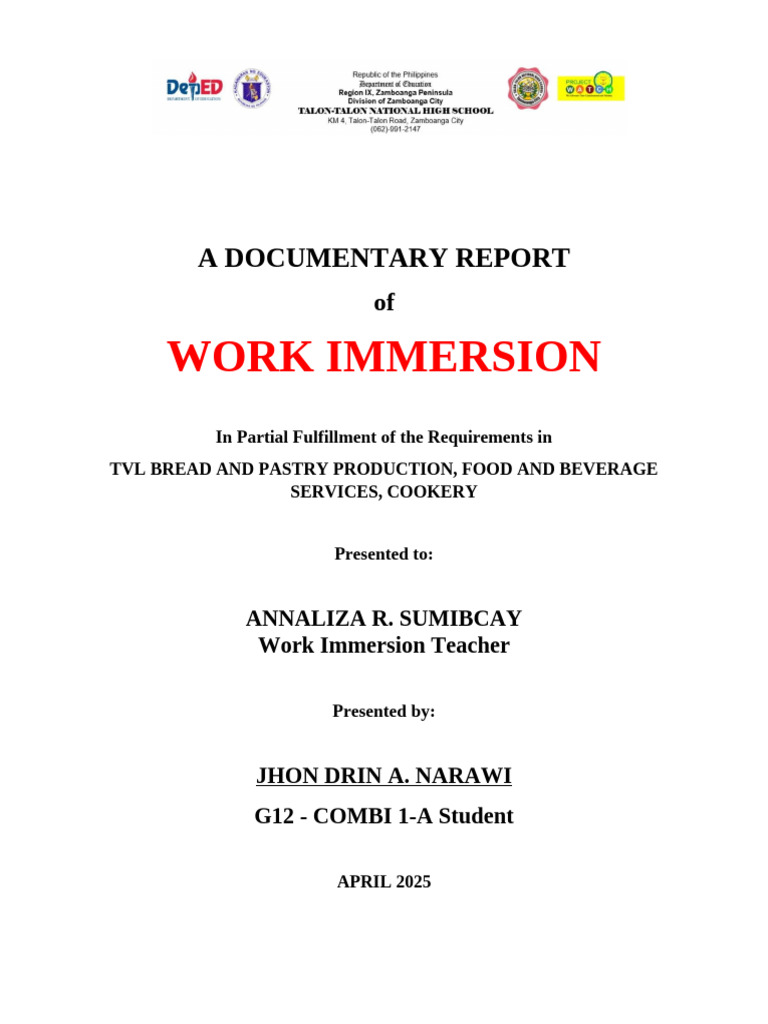 Na Rawi Work Immersion Folder | PDF | Communication