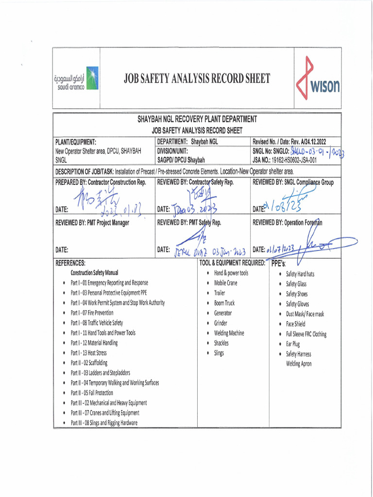 19162-HS0602-JSA-001 - A Installation of Precast Pre-Stressed Concrete ...