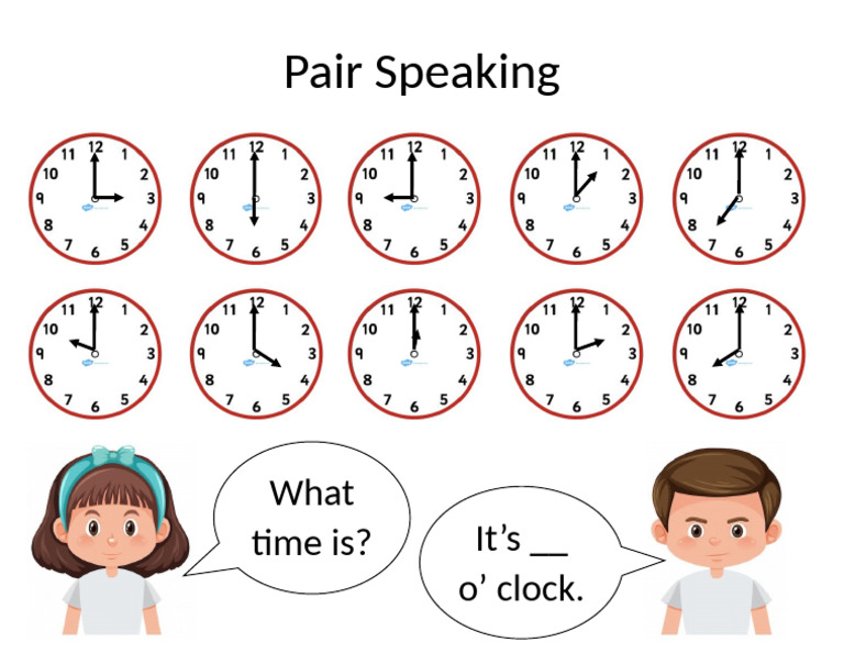 Pair speaking - time (Lesson 1) | PDF