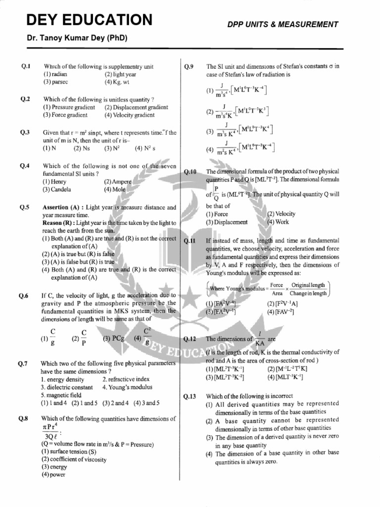 DPP UNIT AND MEASUREMENT (1) - Watermark | PDF