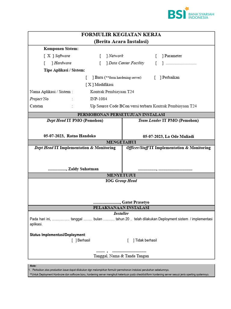 FKK - Kontrak Pembiayaan T24 | PDF