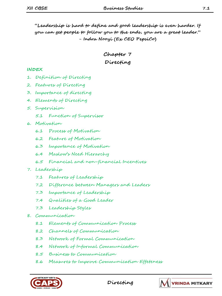 XII Business Studies Chapter 7 | PDF | Motivation | Motivational