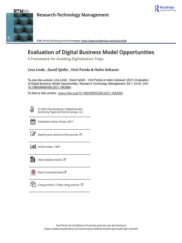 Evaluating Digital Business Models | PDF | Business Model | Risk